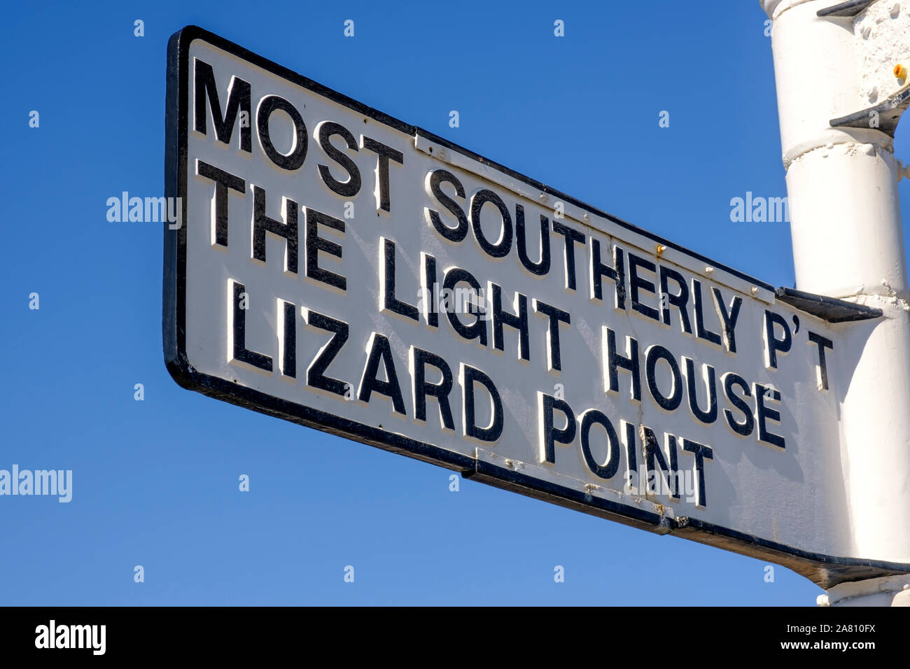 Signpost Lizard Peninsula Helston Cornwall England Stock Photo - Alamy
