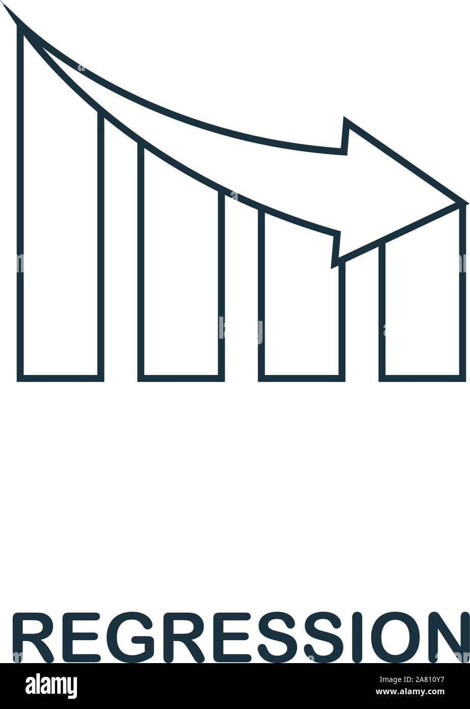 Regression icon outline style. Thin line creative Regression icon for ...
