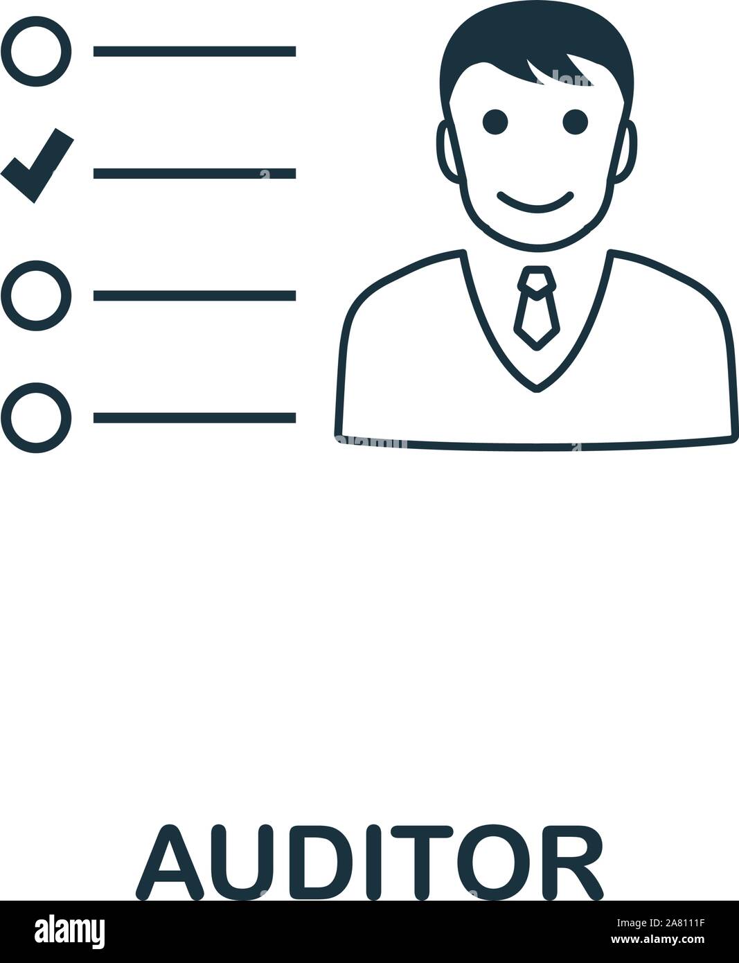 Auditor icon outline style. Thin line creative Auditor icon for logo ...