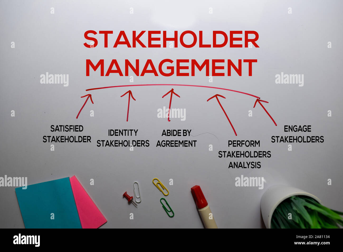 Stakeholder Management Method text with keywords isolated on white ...