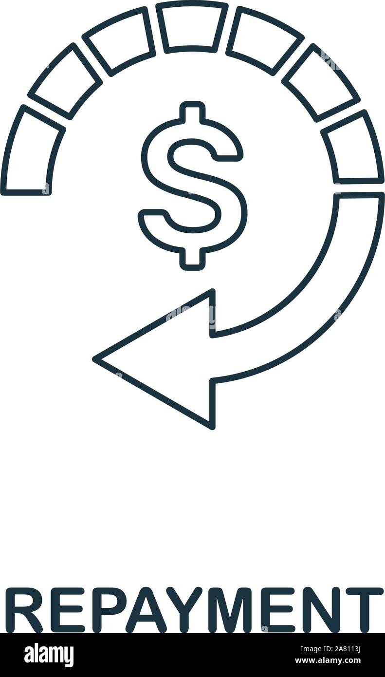 Repayment icon outline style. Thin line creative Repayment icon for ...