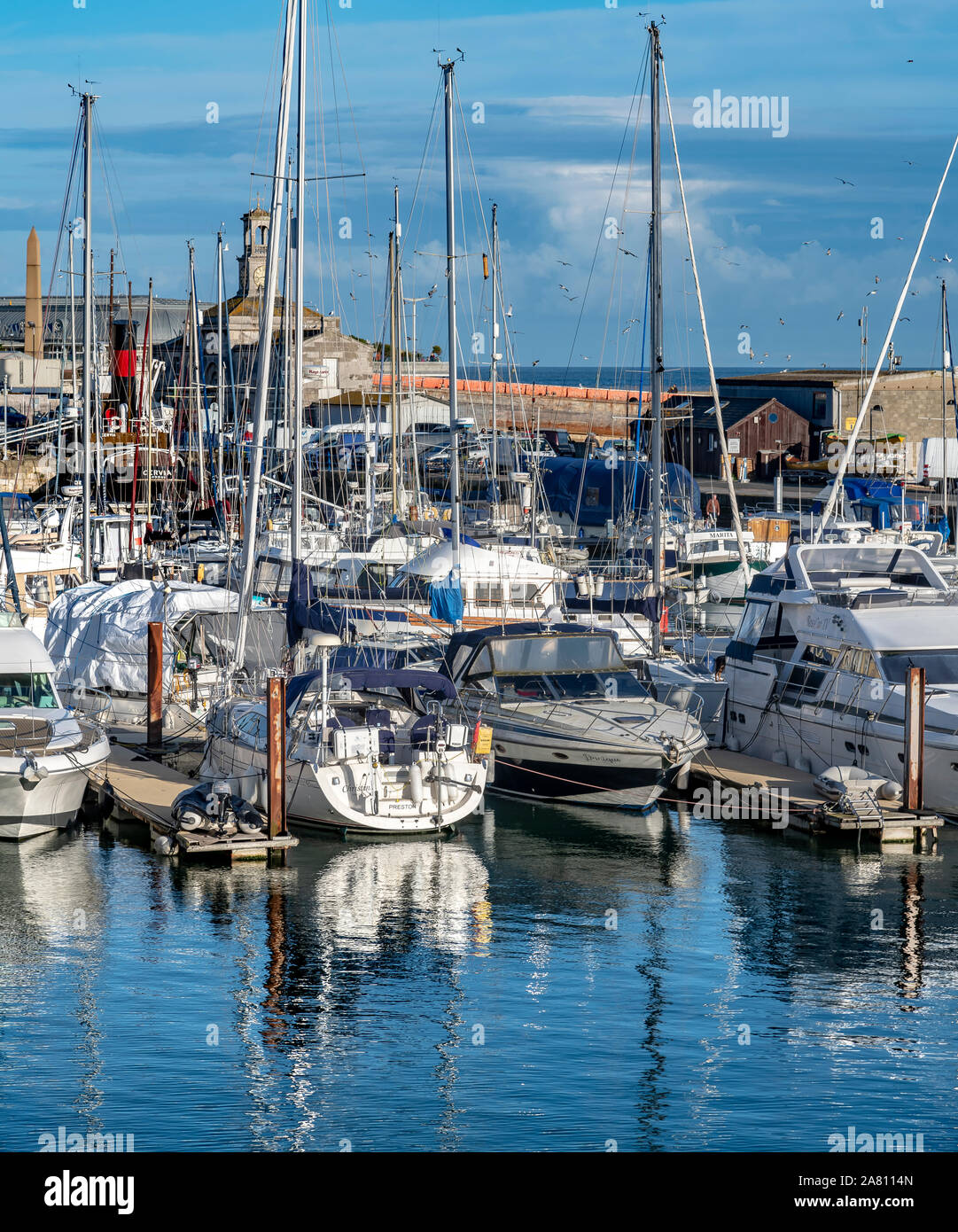 Late afternoon at Ramsgate harbour. With fishing boats, yachts, little ...
