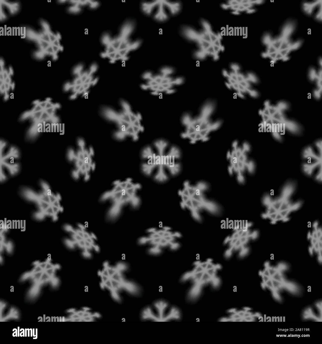 Christmas seamless snowflake pattern with blurred falling snow stars ...