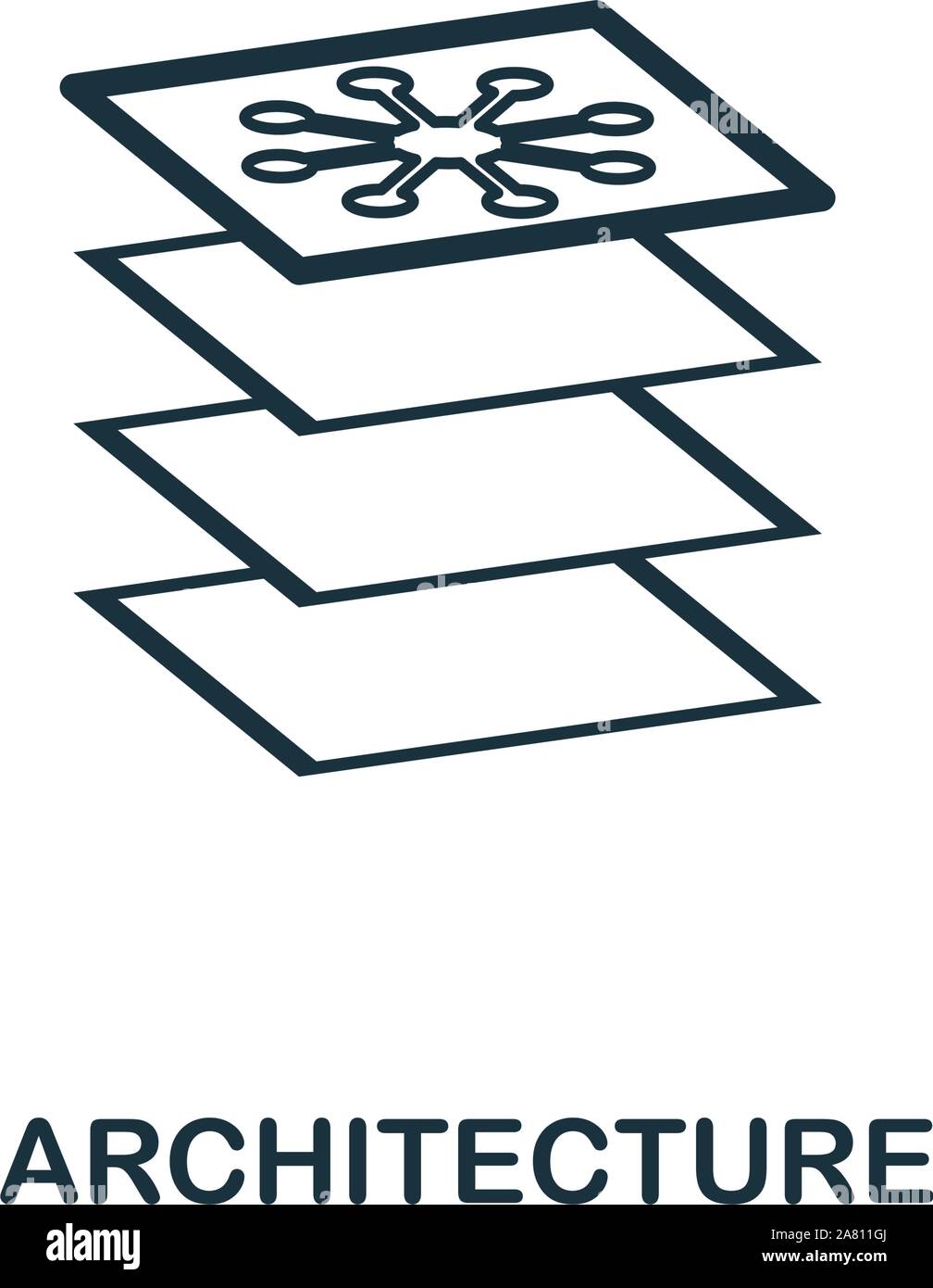 Architecture Icon Outline Style Thin Line Creative Architecture Icon