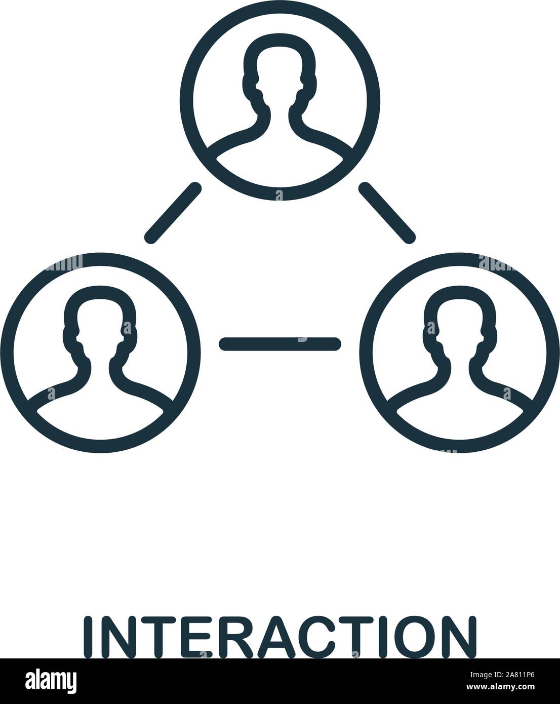 Interaction icon outline style. Thin line creative Interaction icon for ...