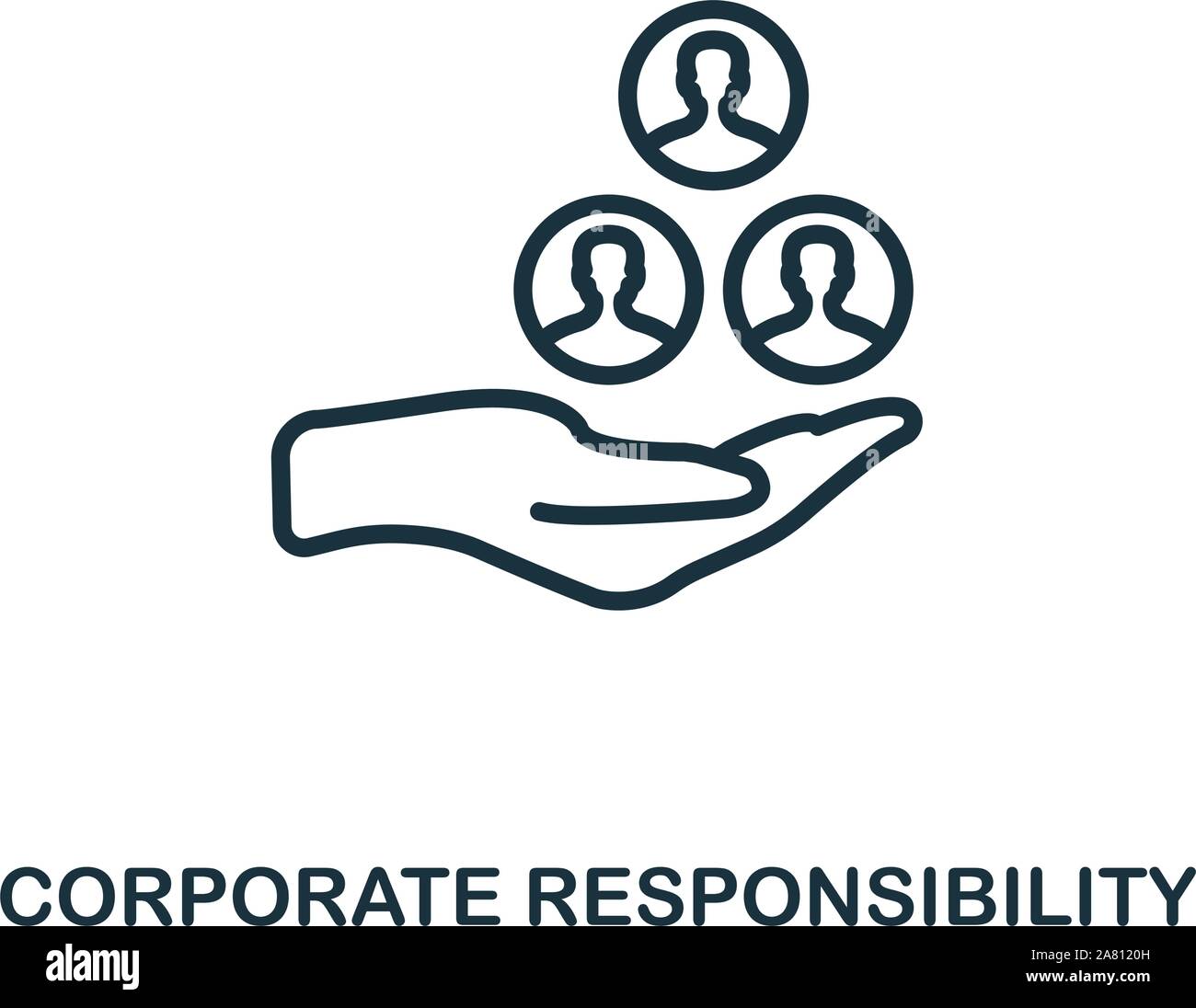 Corporate Responsibility icon outline style. Thin line creative ...