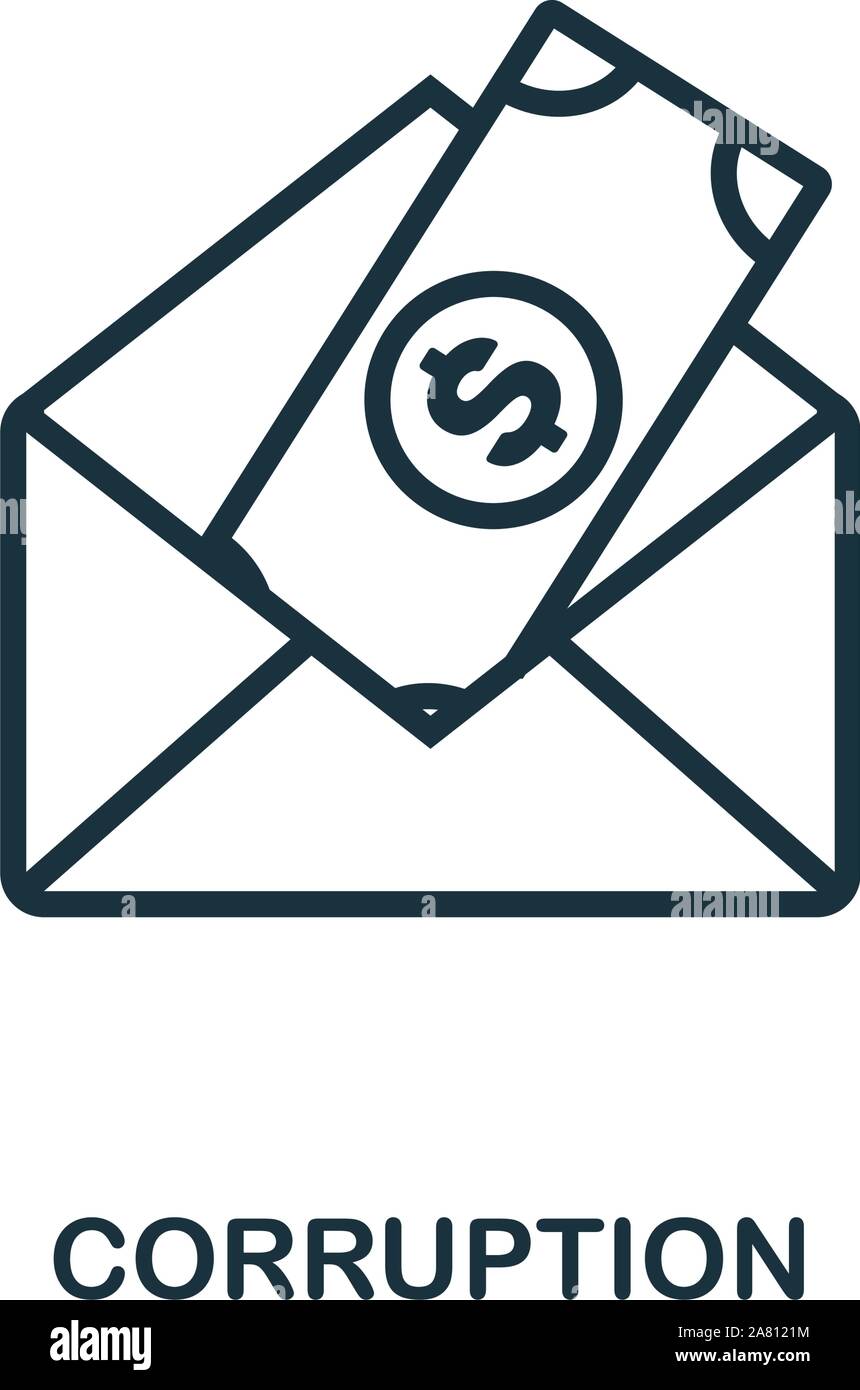 Corruption icon outline style. Thin line creative Corruption icon for ...