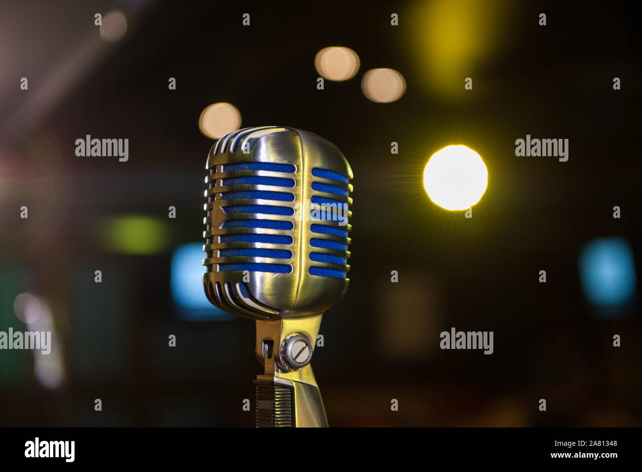 retro microphone at concert Stock Photo - Alamy