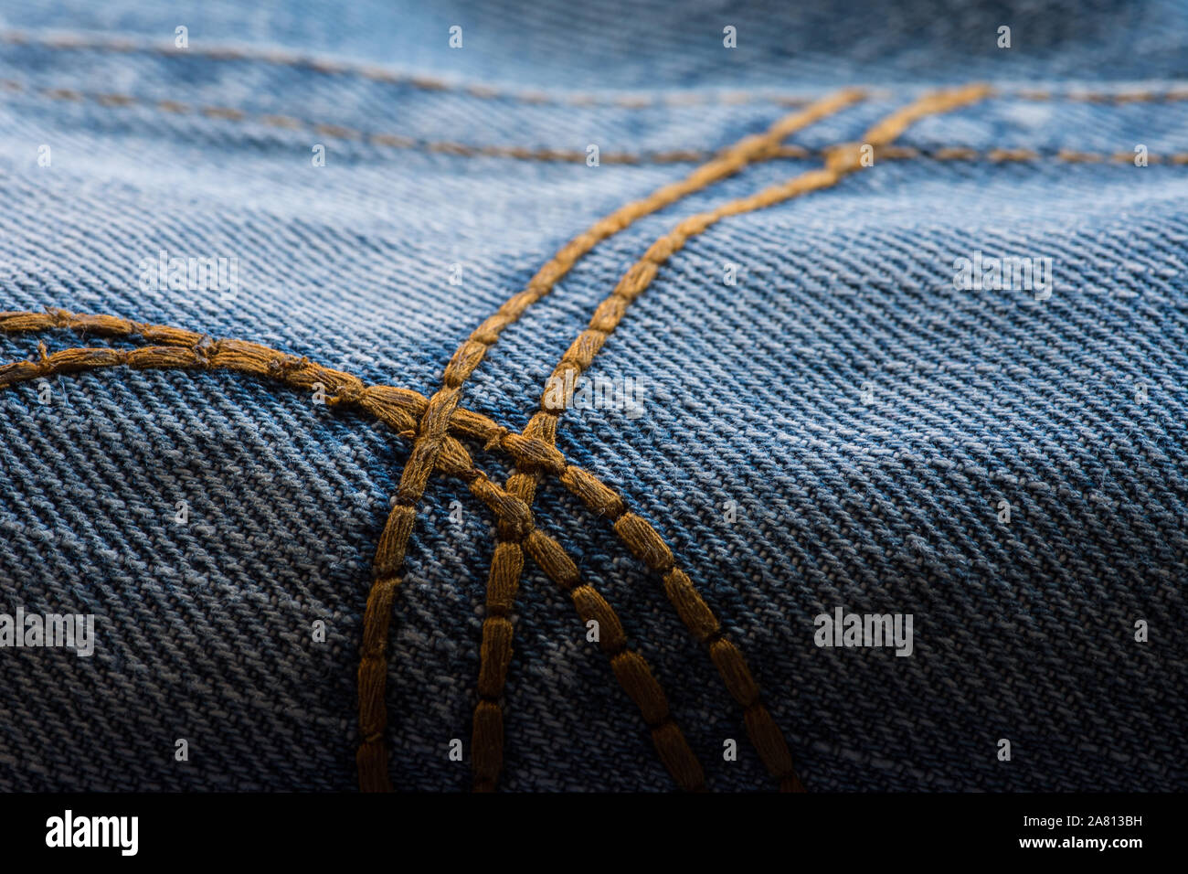 Super close-up of jeans fabric and weave pattern Stock Photo - Alamy