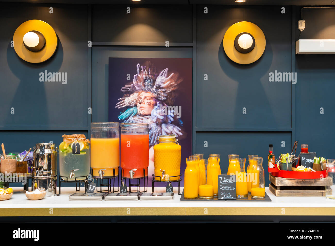 Buffet food display at the restaurant at the Radisson Blu Hotel in ...