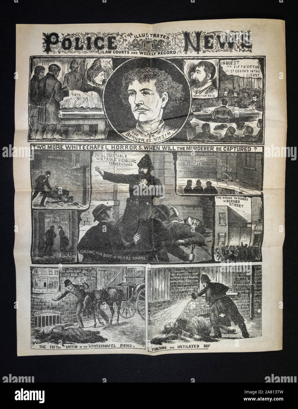 Jack the Ripper era newspaper (replica): Illustrated Police News front ...