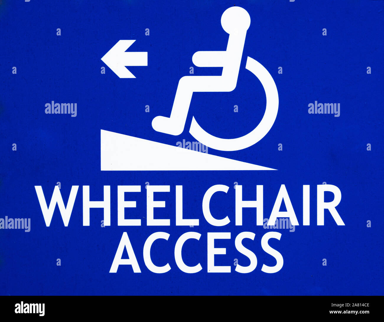 Disabled wheelchair sign with icon and arrow hi-res stock photography ...