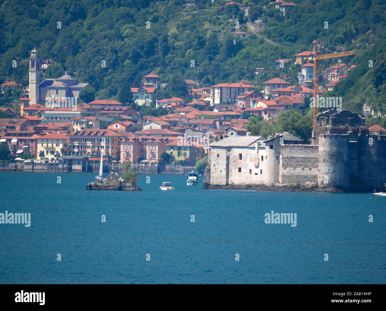 Cannero Riviera known tourist destination and the islands with castles ...