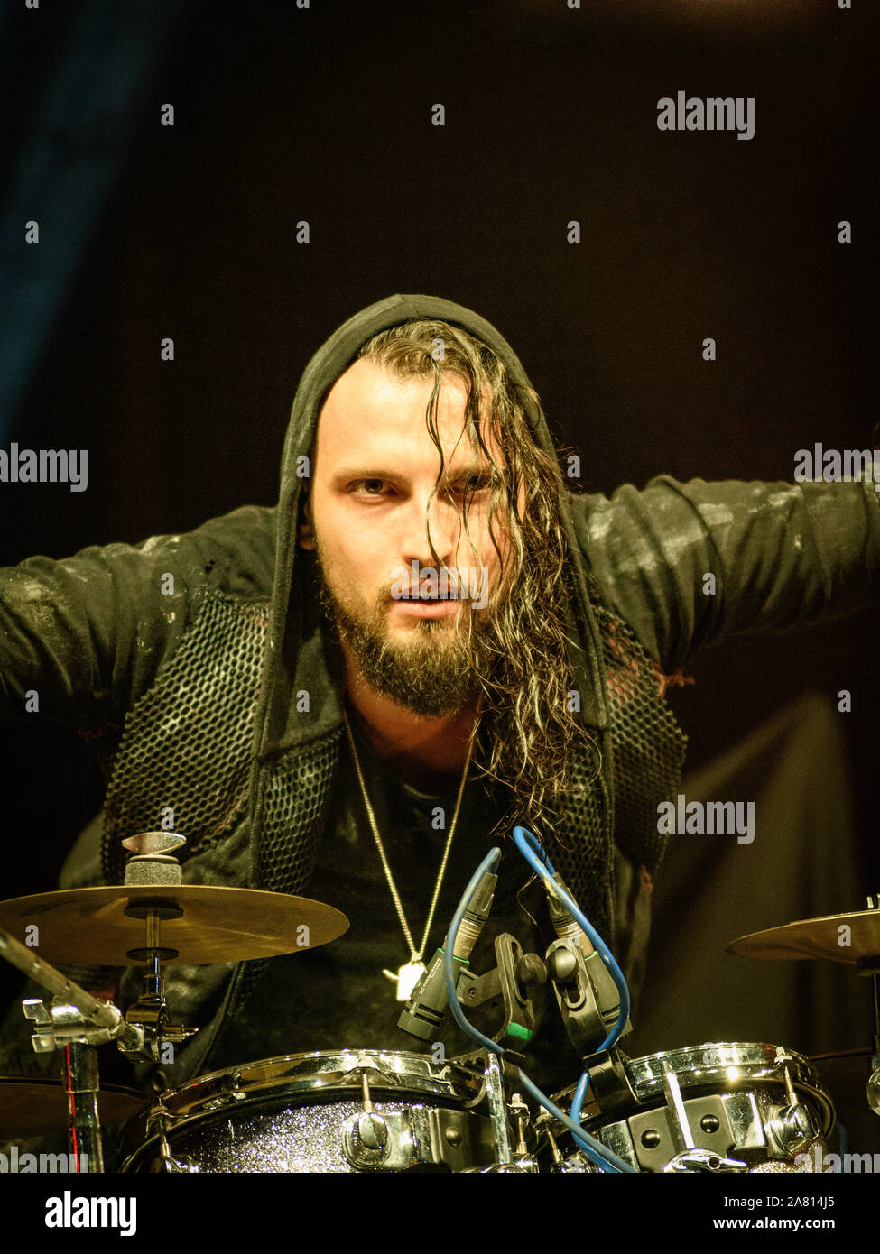 Bergamo, Italy - August 30, 2018: Italian Rock Metal band Genus Ordinis ...