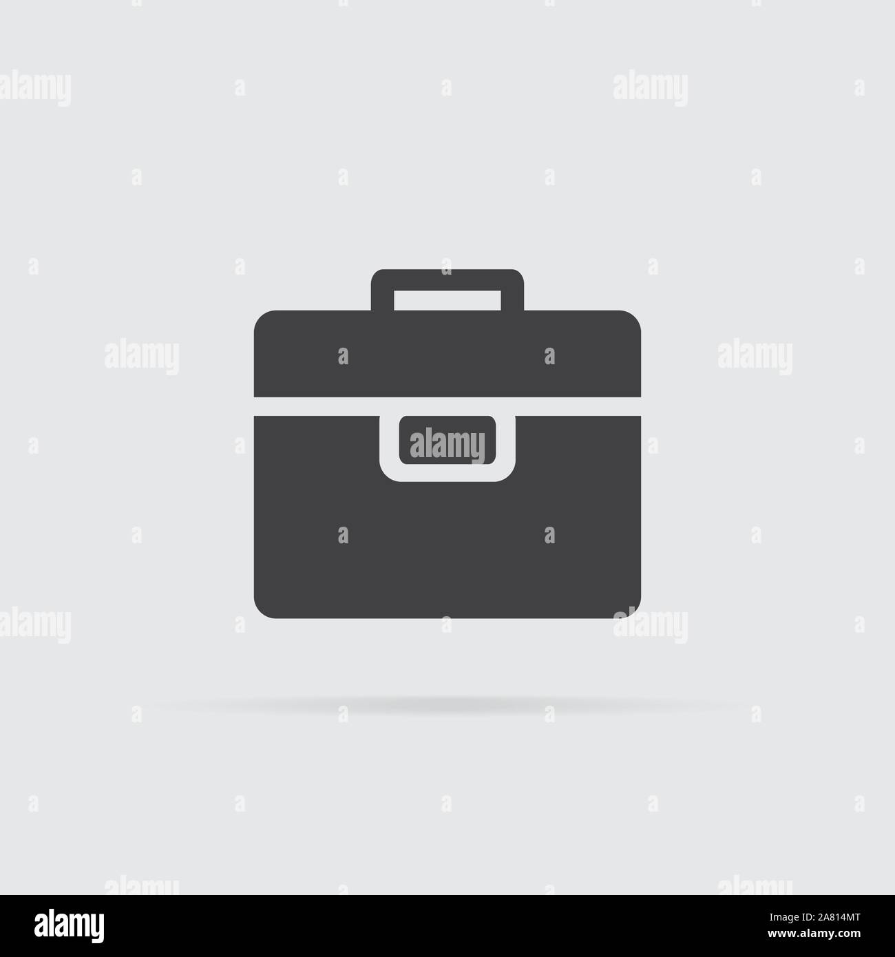 Briefcase icon in flat style isolated on grey background. For your ...