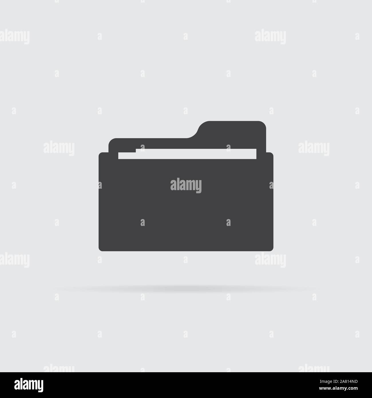 Folder icon in flat style isolated on grey background. For your design ...