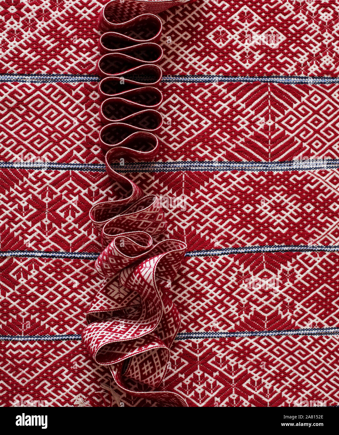 Traditional latvian belt named Lielvardes belt in a creative ...