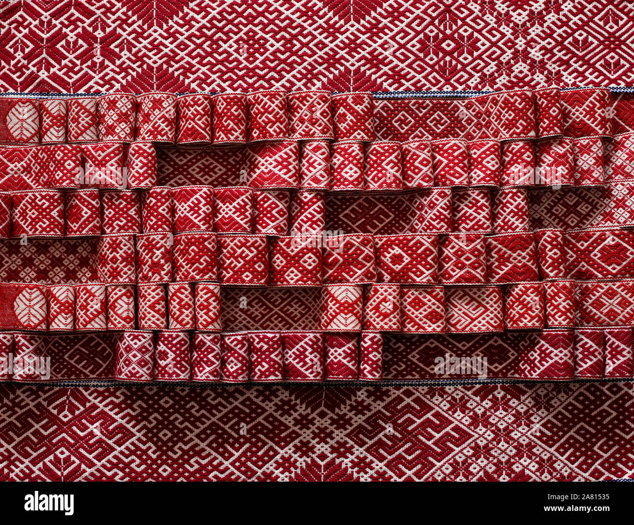 Traditional latvian belt named Lielvardes belt in a creative ...