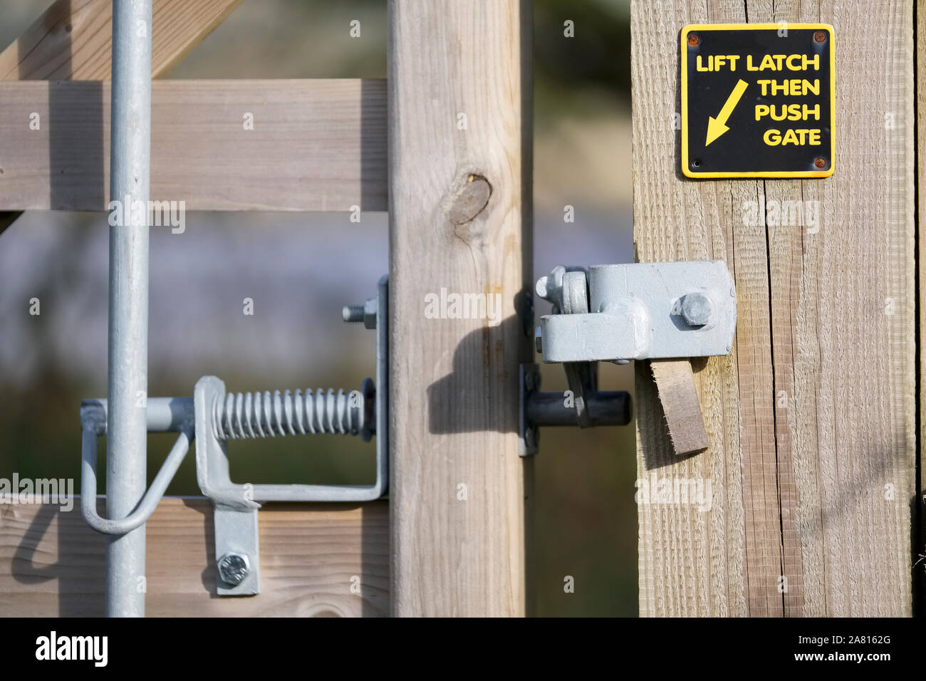 Please close gate with lifting handle and latch sign on walking ...