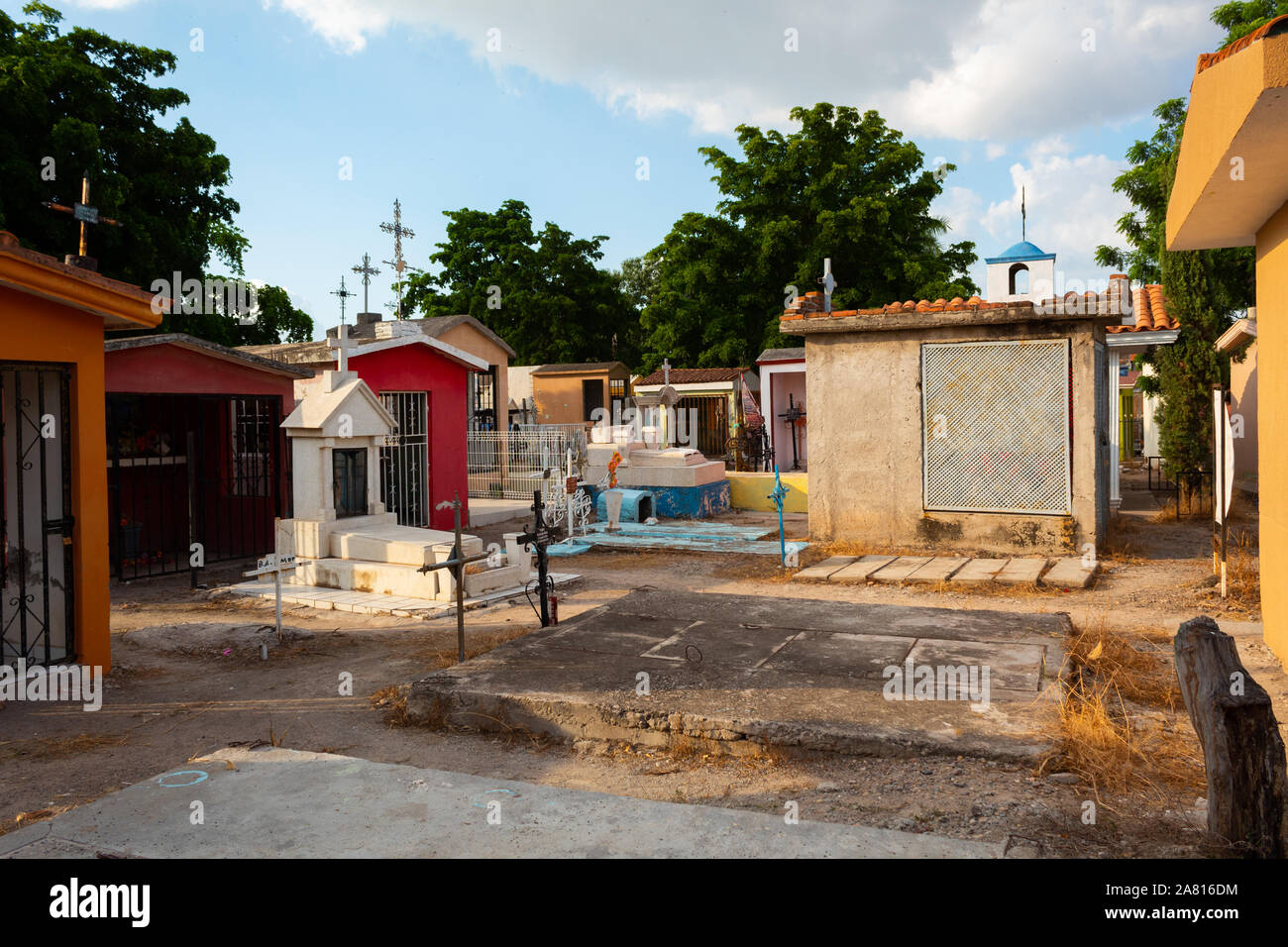 Culiacan, Sinaloa, Mexico - October 10 2019: Tombs decorated with ...