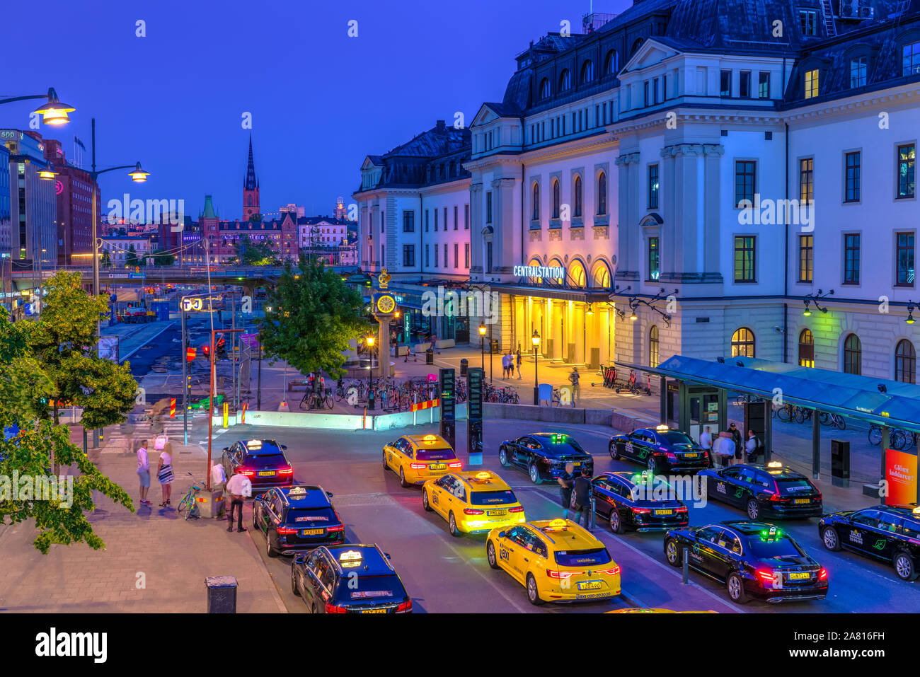 An evening view of Vasagatan Street in downtown Stockholm, Sweden Stock ...