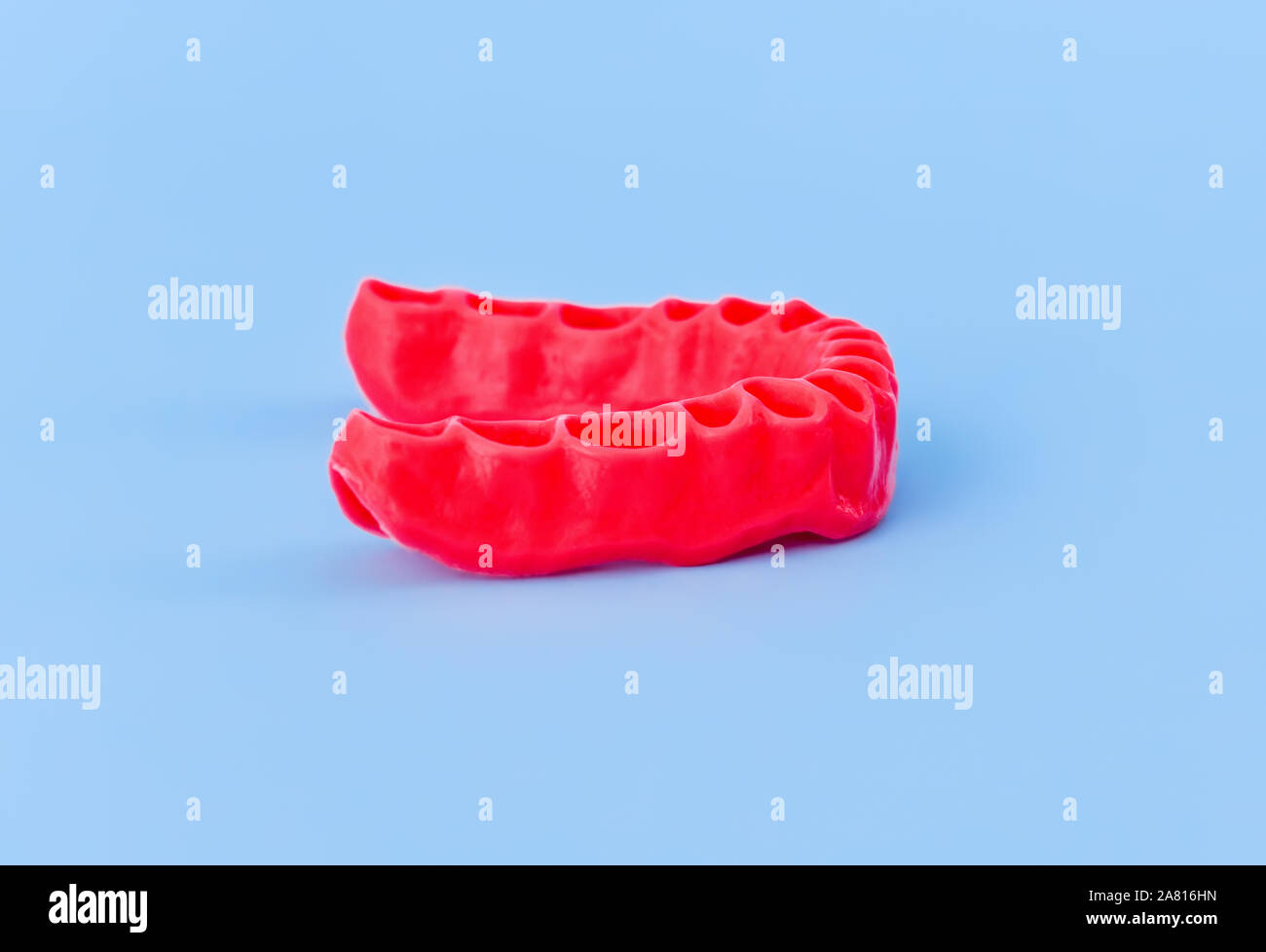 human gums without teeth model medical illustration isolated on blue ...