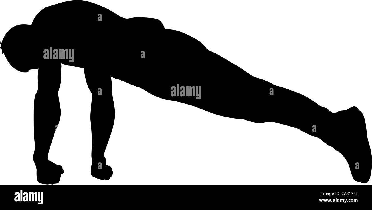 Silhouette of an acrobat standing on hands, on a white background Stock ...