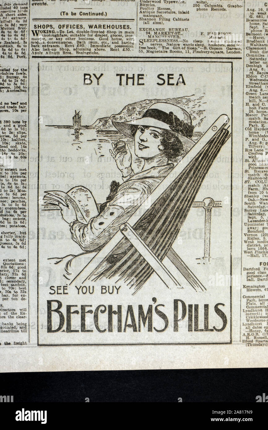 Replica newspaper at the start of WWI: Advert in the Daily News ...