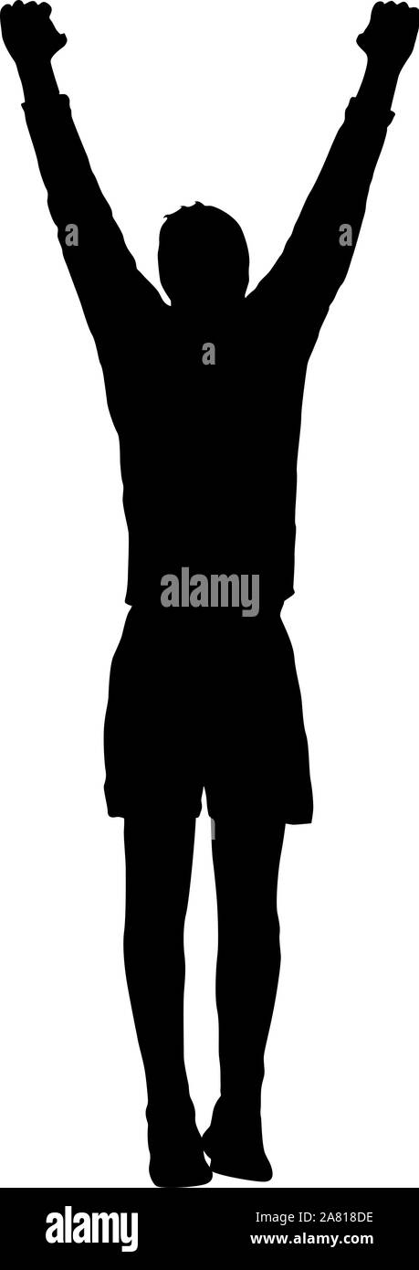 Silhouette of an acrobat standing on hands, on a white background Stock ...