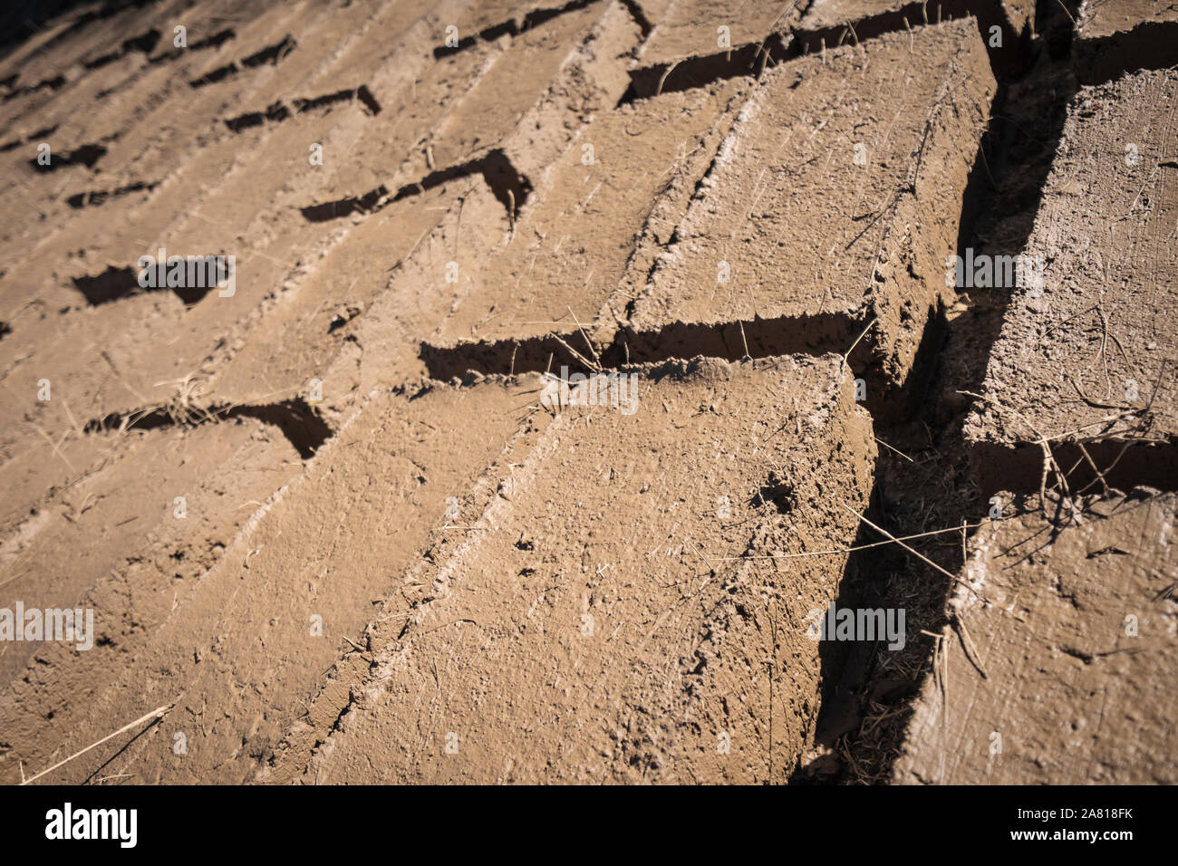 Adobe bricks drying out in the sun at Island of the Sun in Lake ...