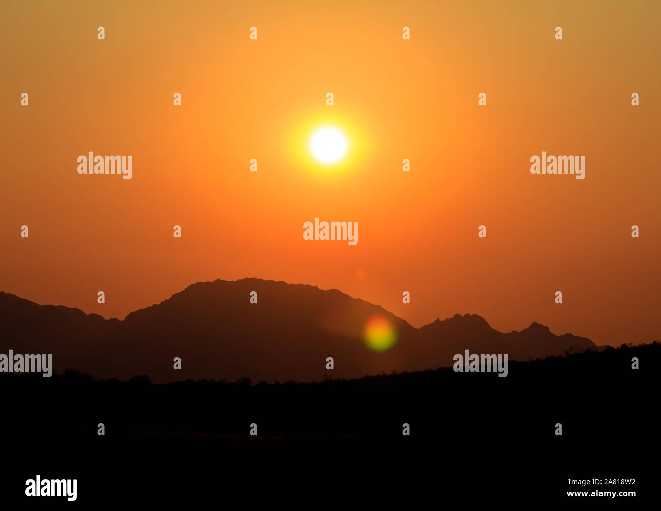 Sunset in Namibian Desert above mountain range, Africa Stock Photo - Alamy