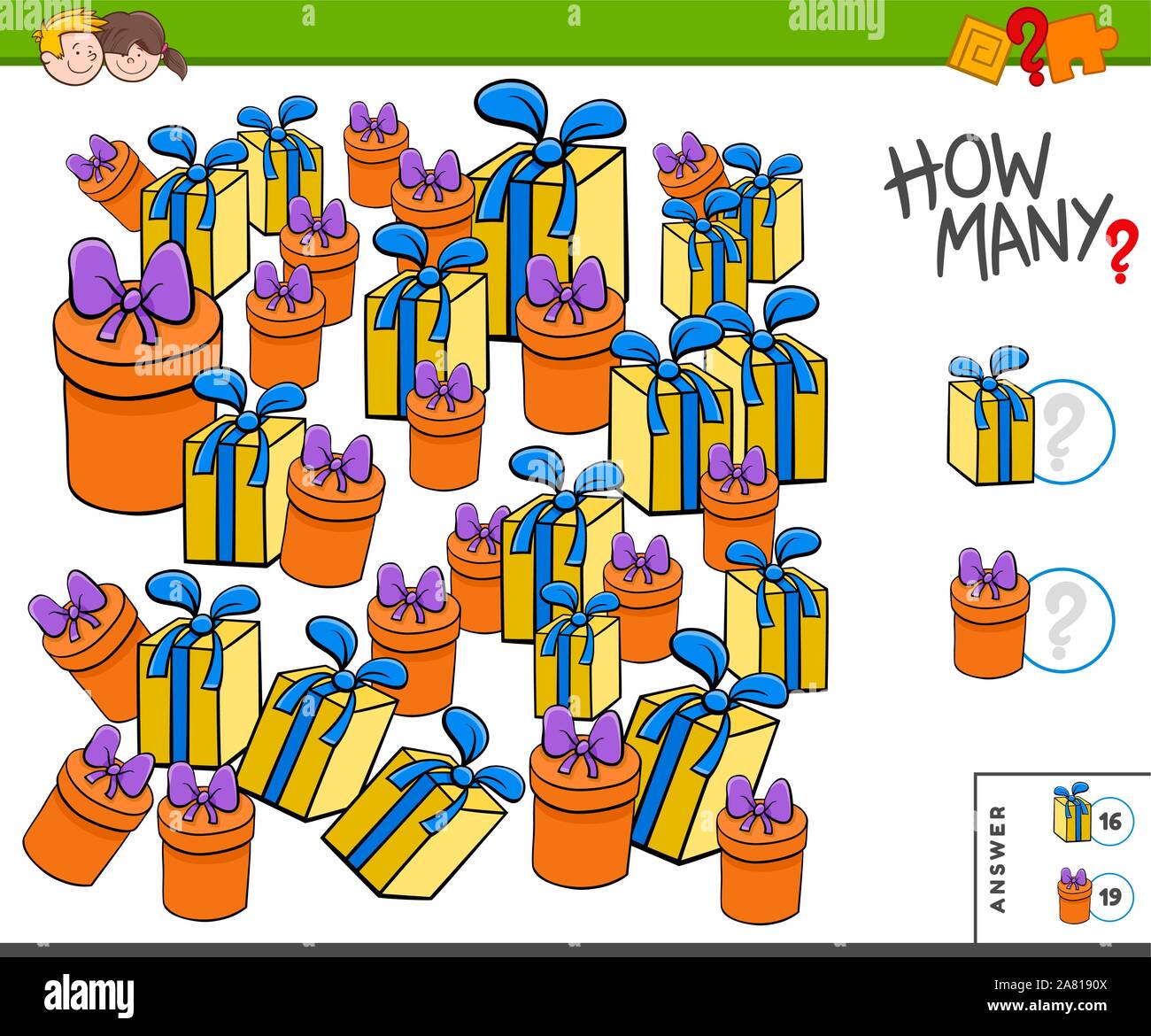 Illustration of Educational Counting Task for Children with Christmas ...