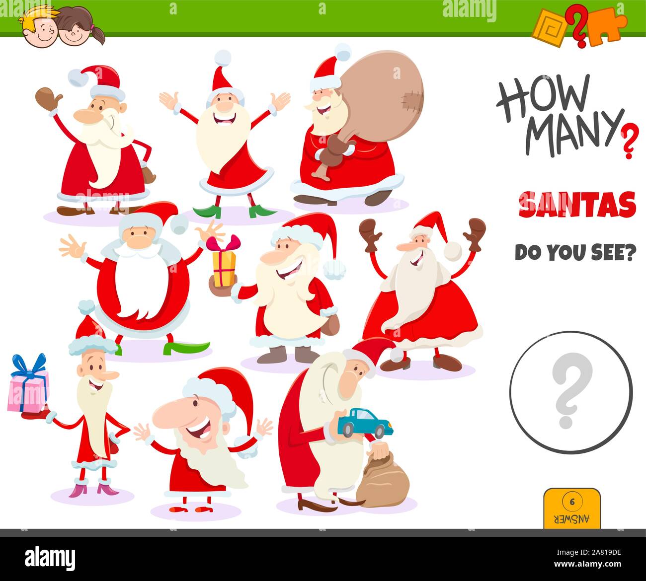 Illustration of Educational Counting Game for Children with Cartoon ...