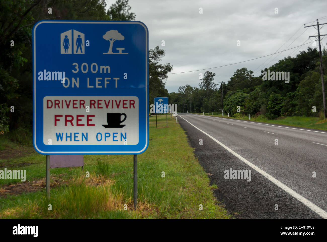 Information traffic signal from of the service area on the road with ...