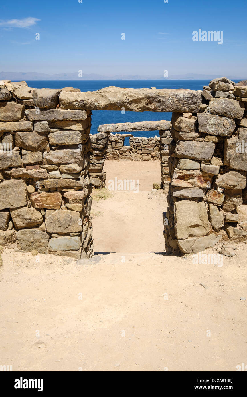 Ancient Chincana Labyrinth in an archeological site in the Challa ...