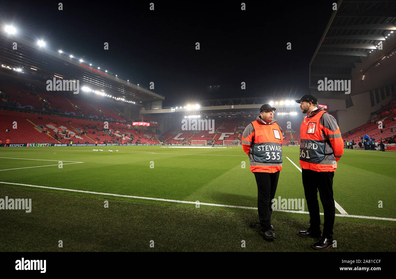 General view of the ground stewards before the UEFA Champions League ...