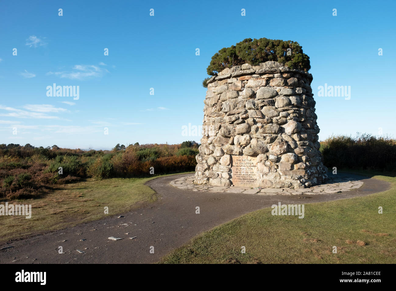Culloden Battlefield Memorial Cairn To Remember The Highlanders Who Fought At The Battle Of