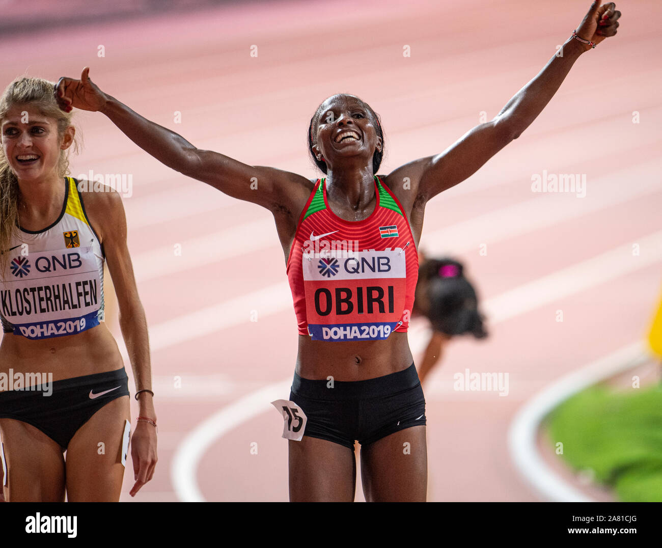 DOHA - QATAR OCT 5: Hellen Obiri of Kenya competing in the 5000m final ...