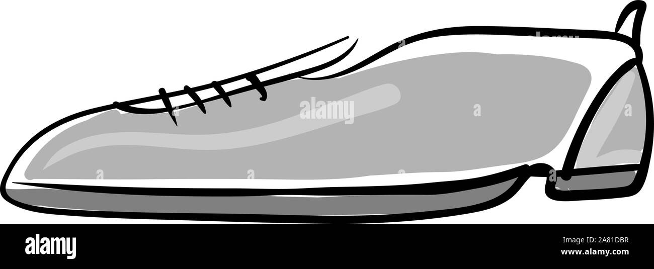 Gray shoe, illustration, vector on white background Stock Vector Image ...