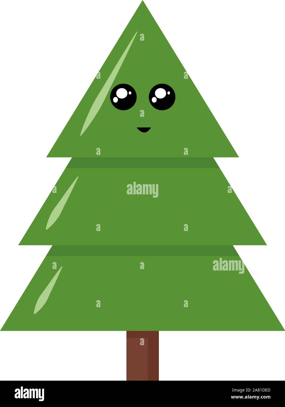 Happy tree, illustration, vector on white background Stock Vector Image ...