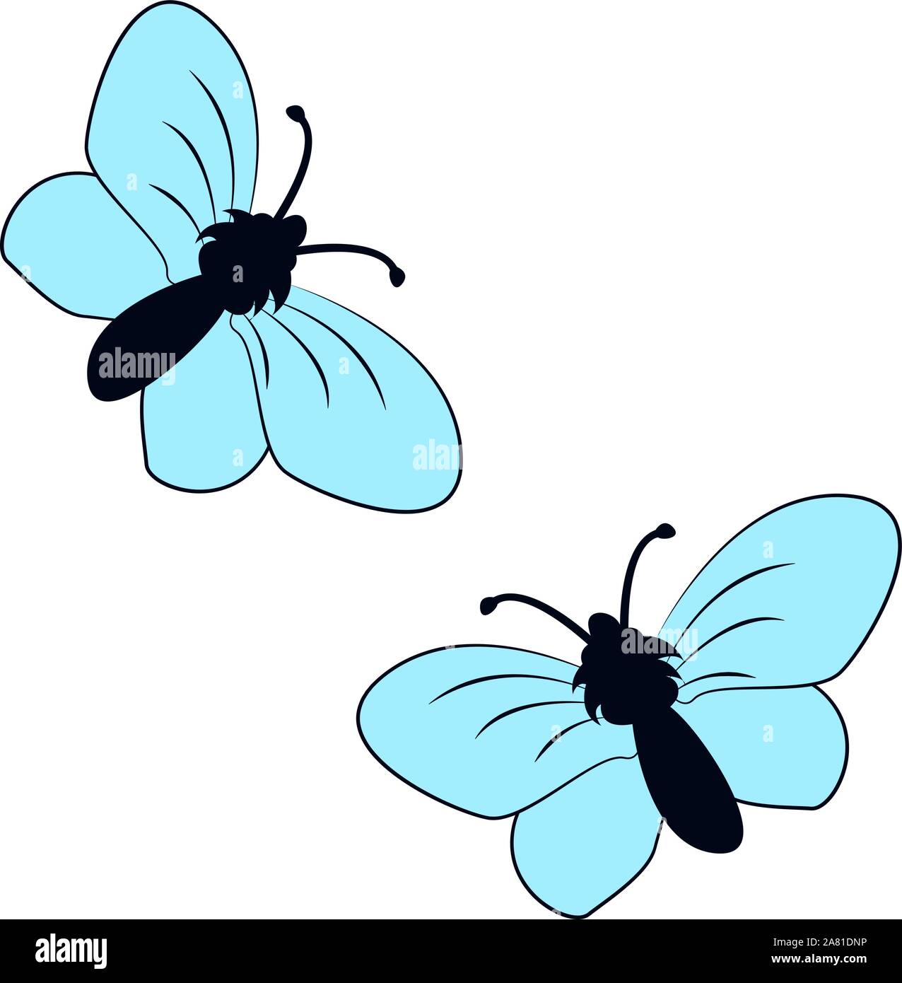 Blue moth, illustration, vector on white background Stock Vector Image ...