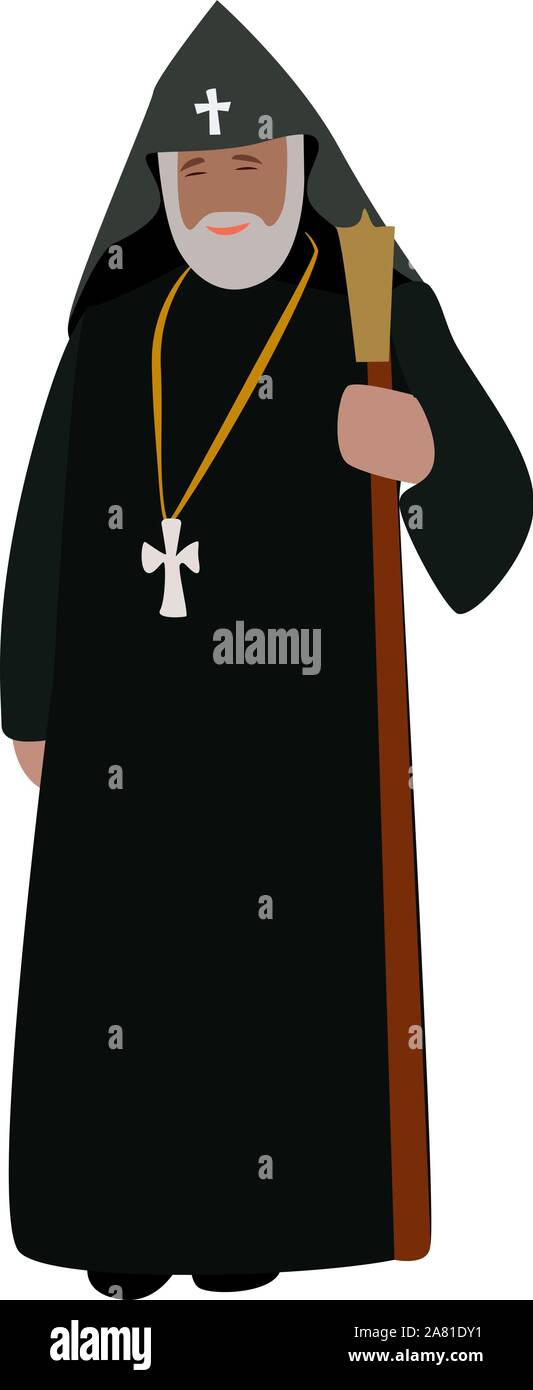 Priest, illustration, vector on white background Stock Vector Image ...