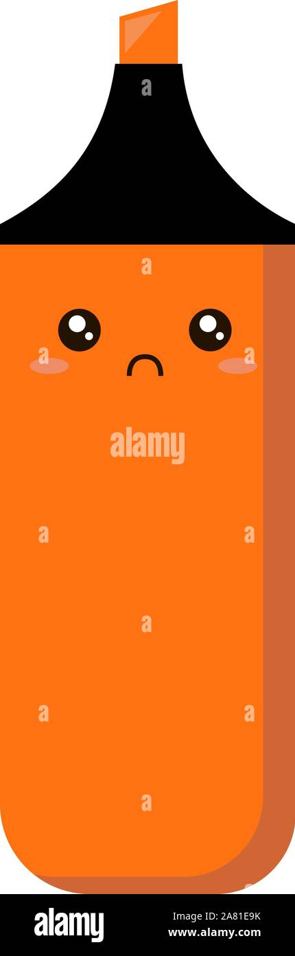 Orange marker, illustration, vector on white background Stock Vector ...