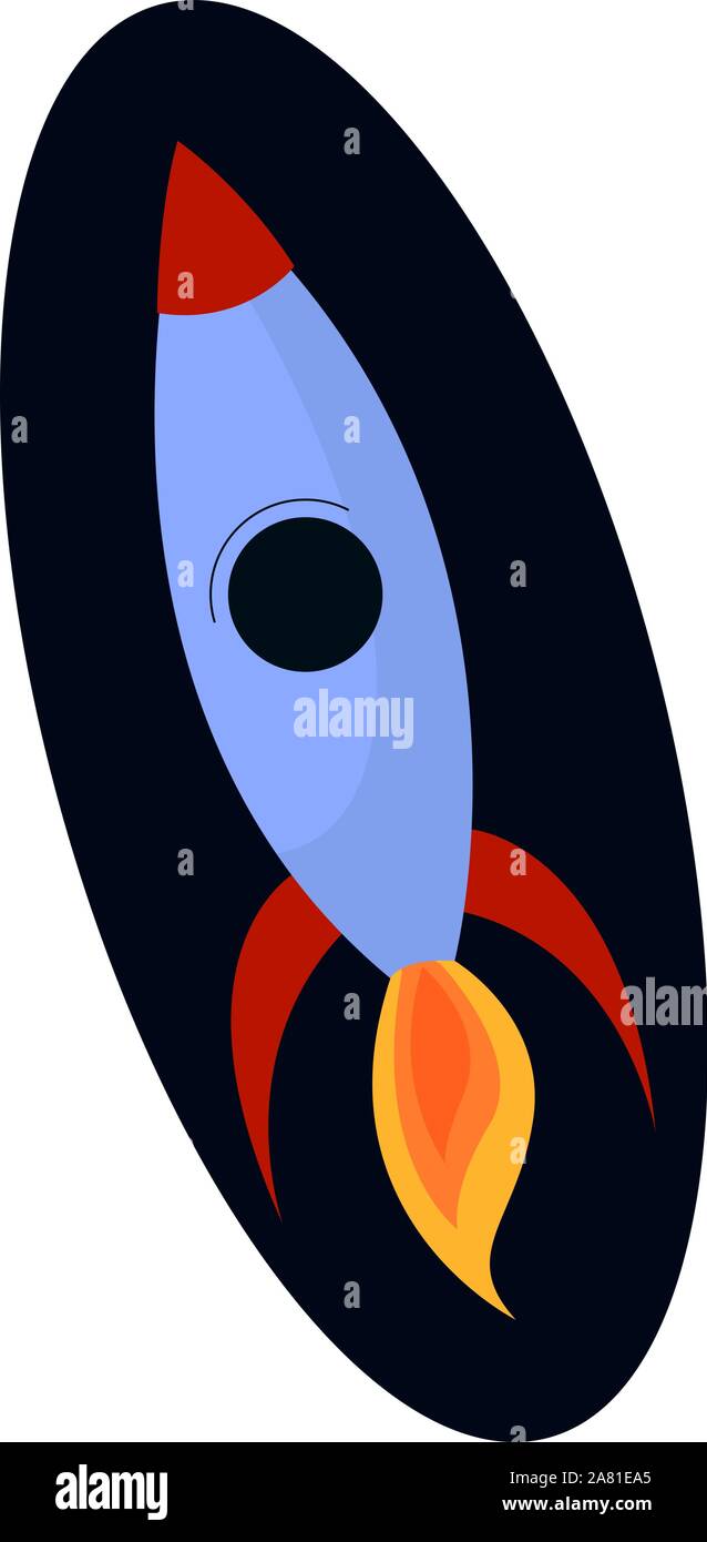 Blue space rocket, illustration, vector on white background Stock ...