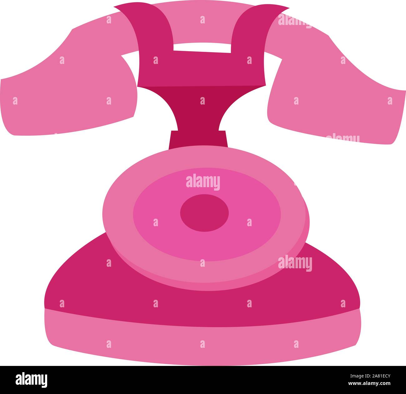 Pink phone, illustration, vector on white background Stock Vector Image ...