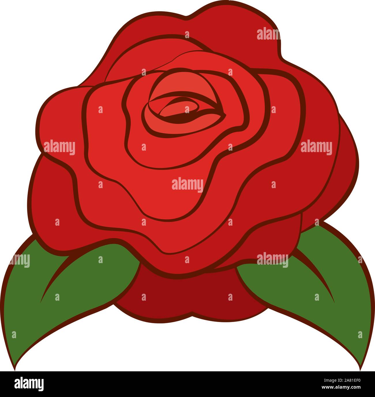 Red rose, illustration, vector on white background Stock Vector Image ...