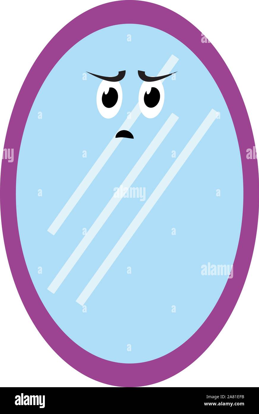 Round mirror, illustration, vector on white background Stock Vector ...