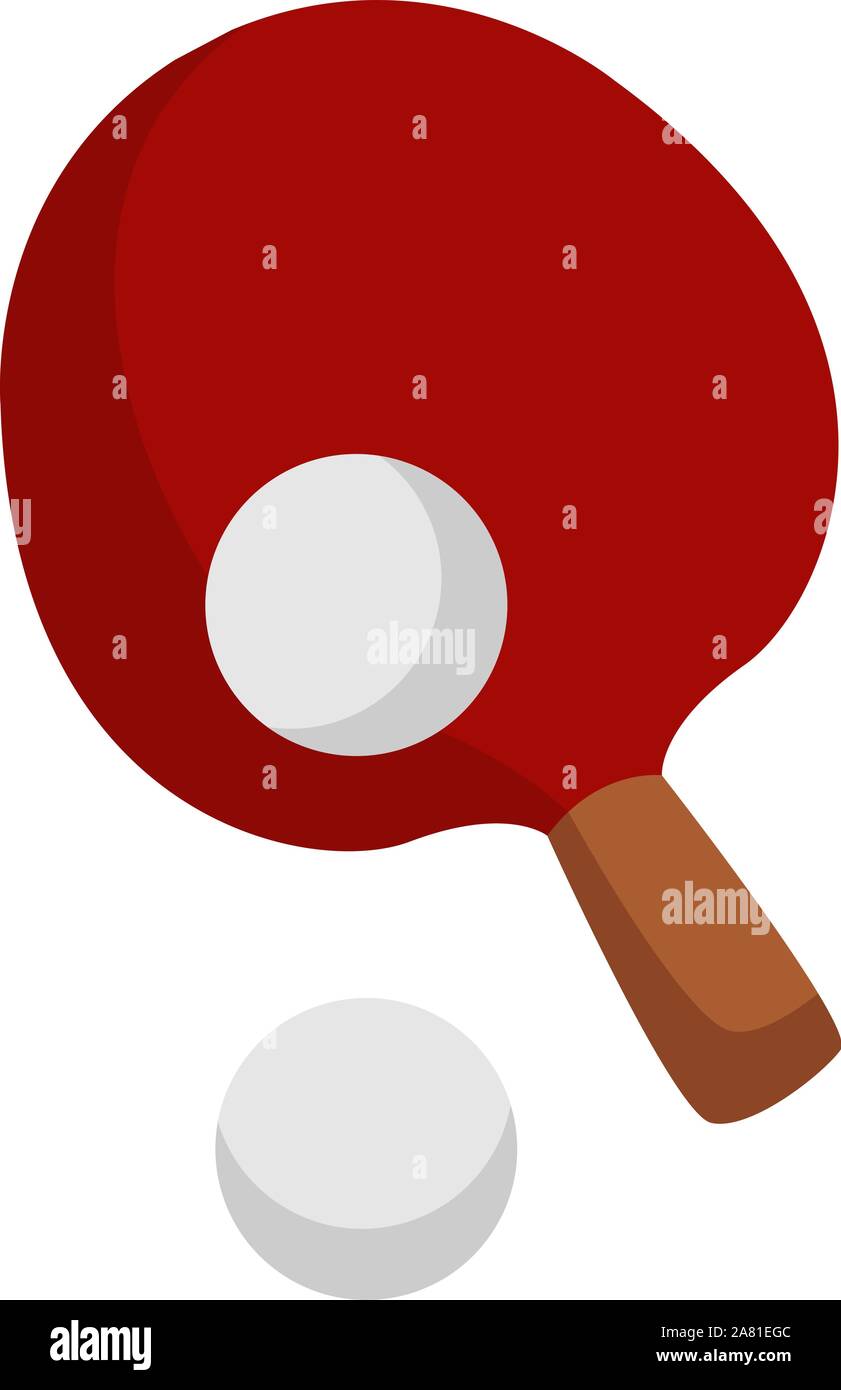 Racket with ball, illustration, vector on white background Stock Vector ...