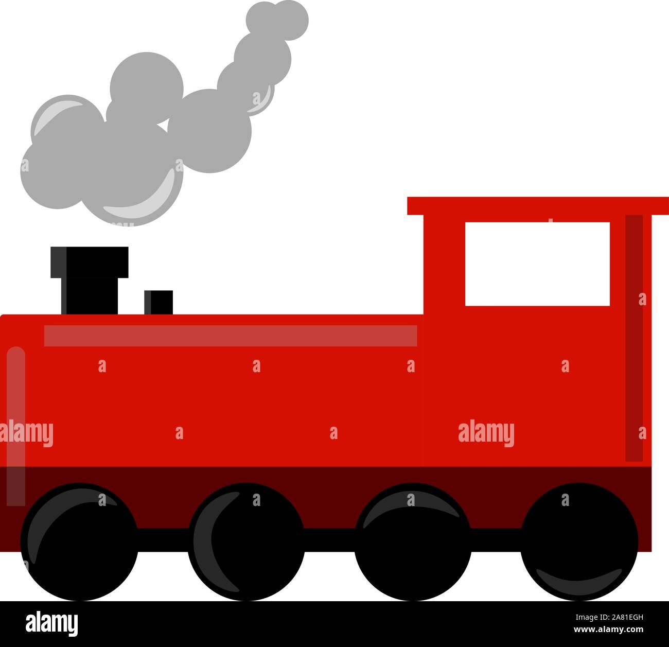 Steam locomotive, illustration, vector on white background Stock Vector ...