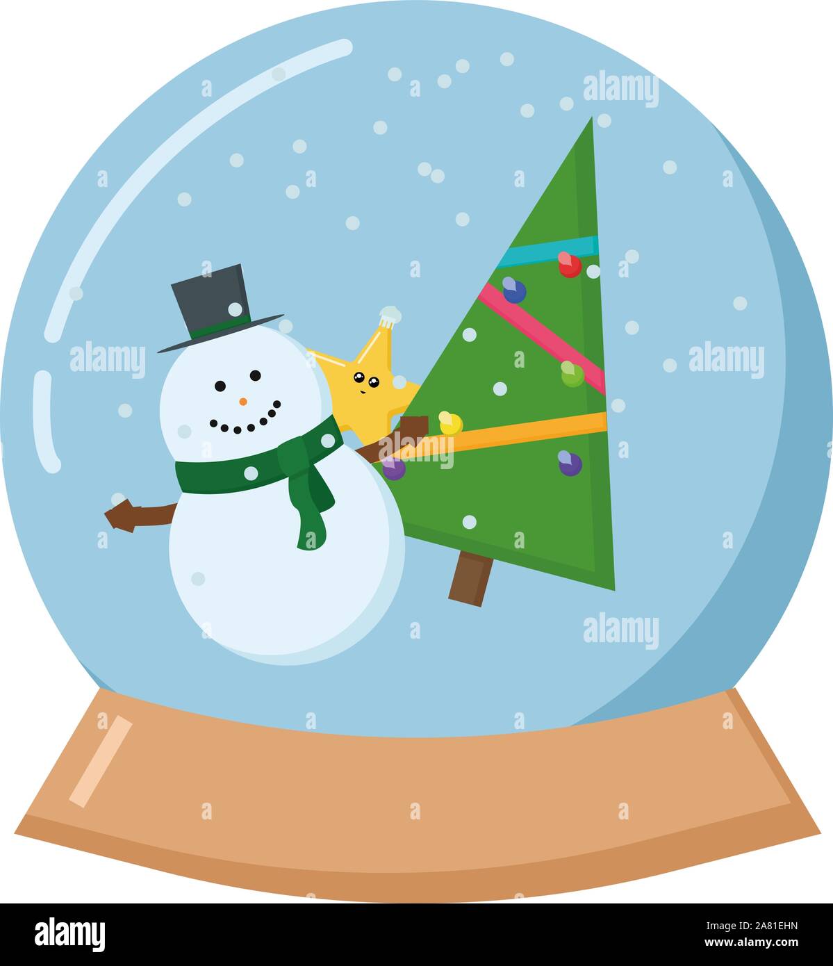 Cute snowball, illustration, vector on white background Stock Vector ...